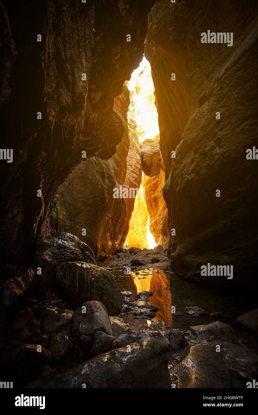 Avakas gorge, nature landscape, Cyprus. View of the popular canyon ...