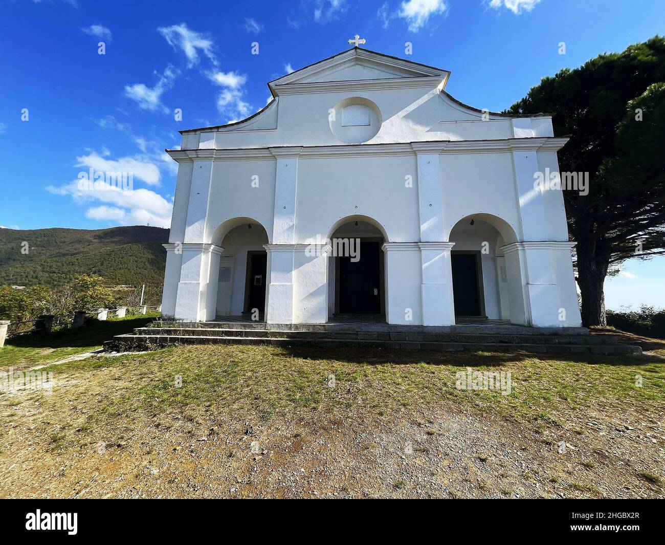 Montenero sanctuary on Cinque terre hiking trails, Liguria, La spezia ...