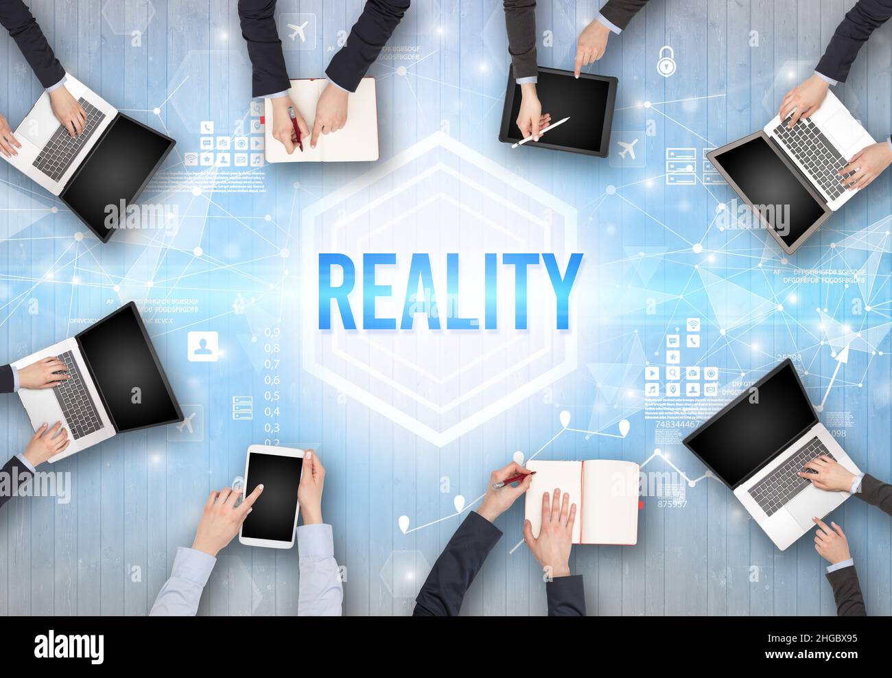 Group of Busy People Working in an Office, technology concept Stock ...