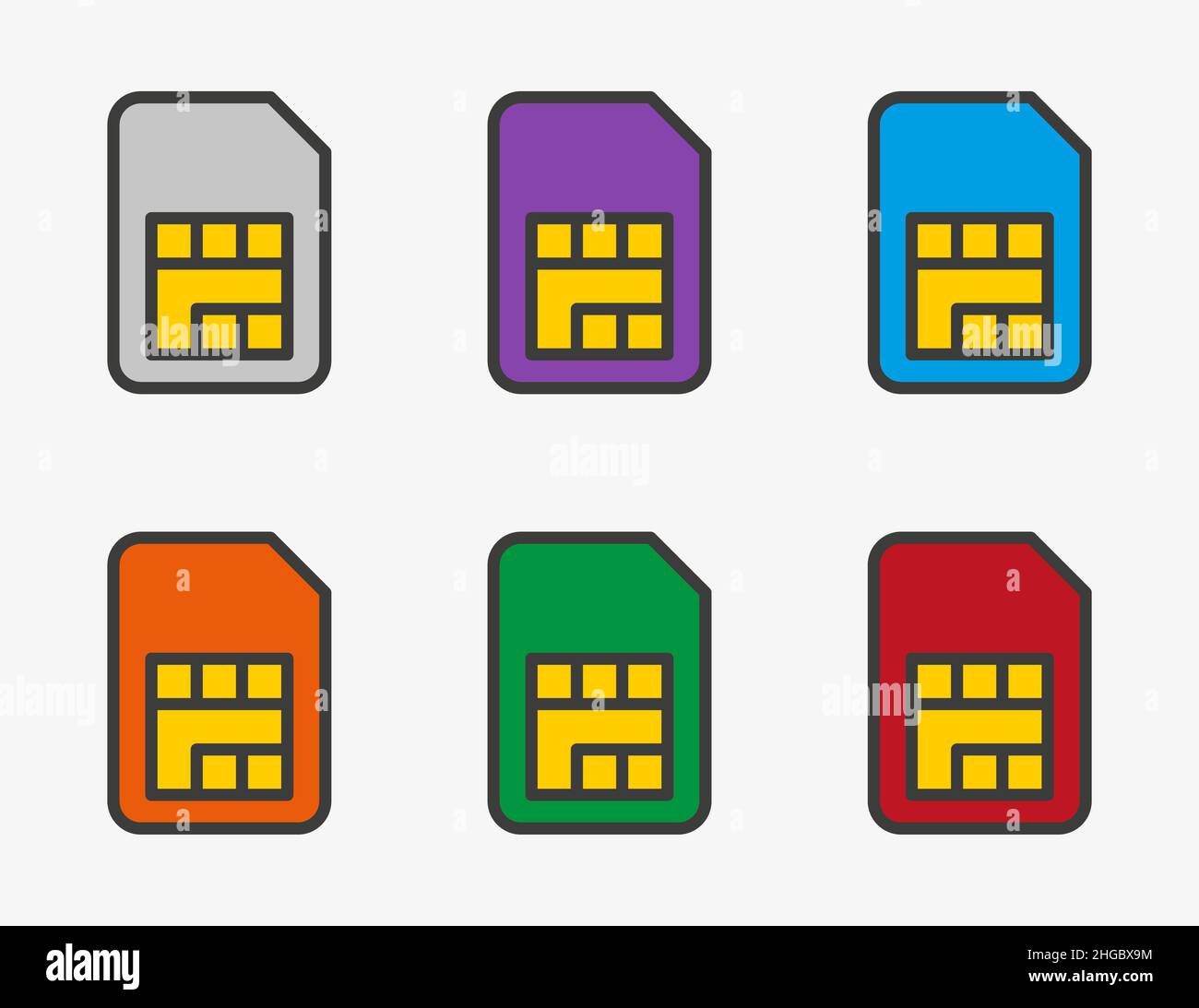 Sim card vector icon set on white background Stock Vector Image & Art ...