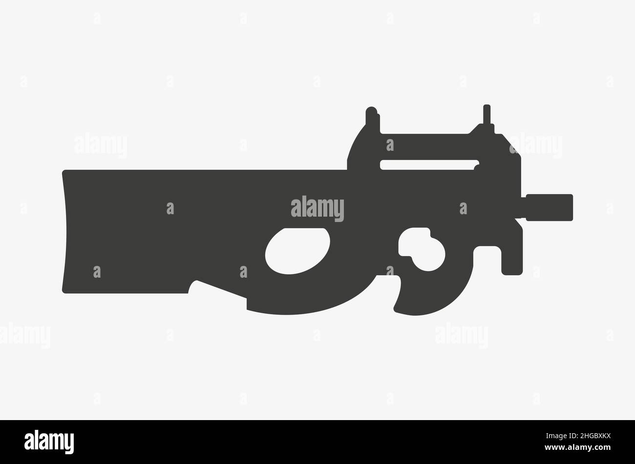 Submachine gun P90 vector icon on white background Stock Vector Image ...