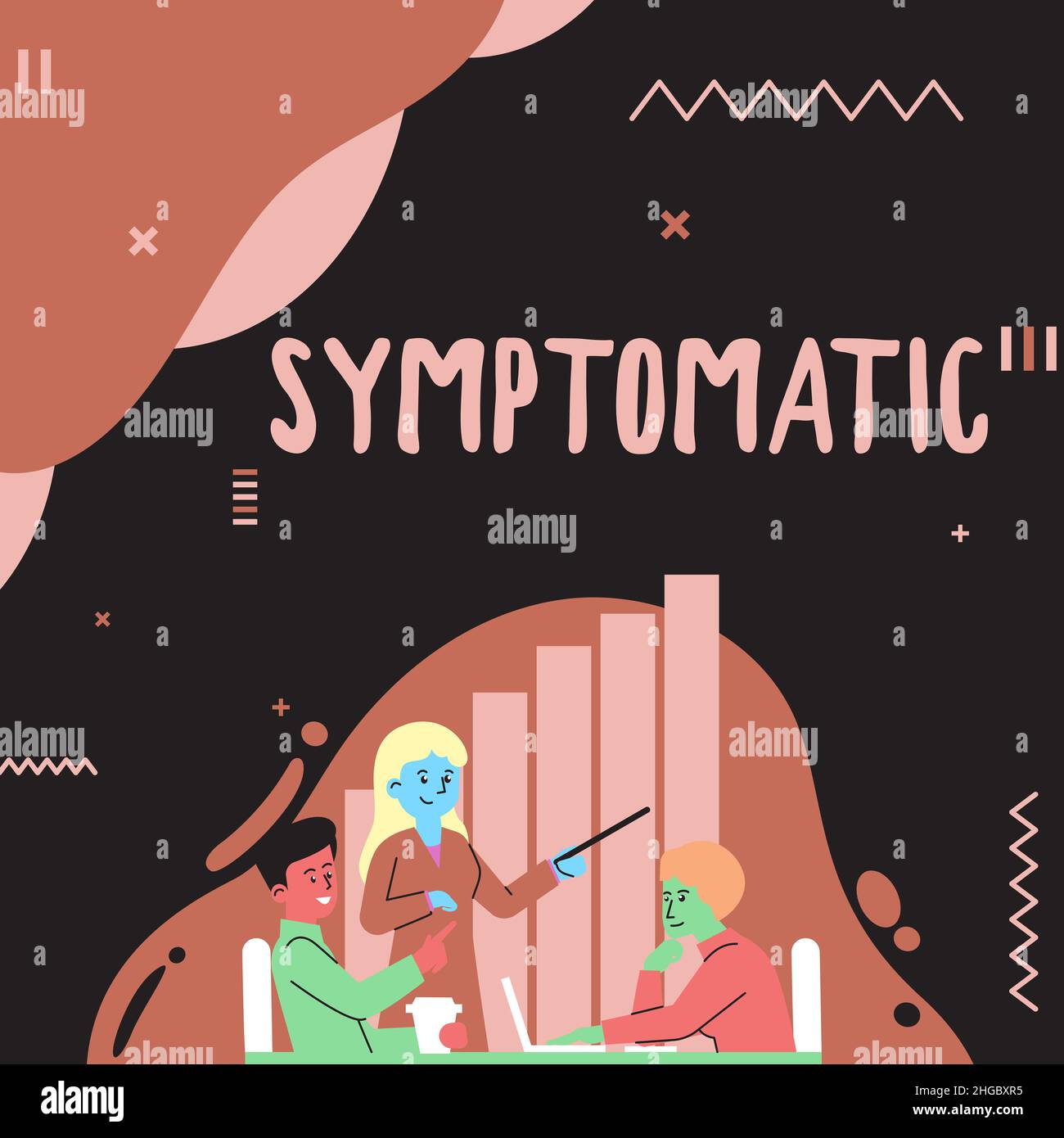 Hand writing sign Symptomatic. Business overview serving as symptom or ...