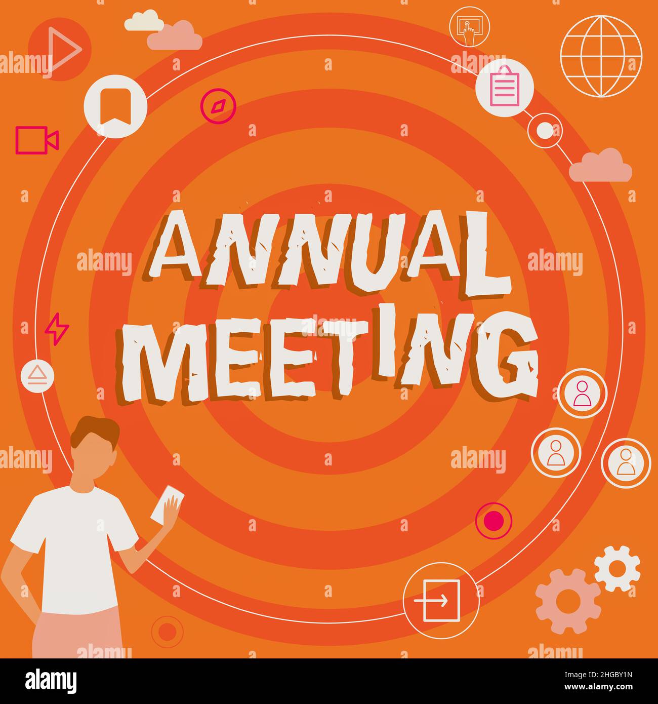 Handwriting text Annual Meeting. Business showcase a meeting of the ...