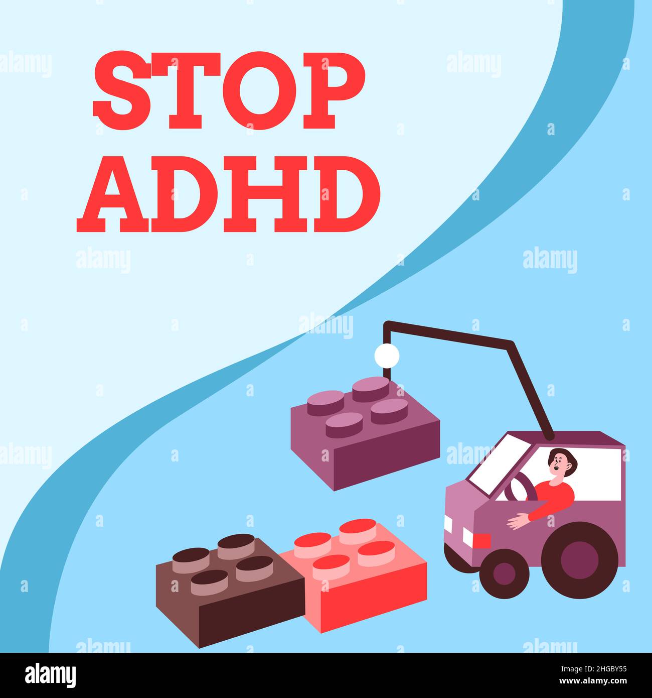 Text caption presenting Stop Adhd. Business approach treat a disorder ...