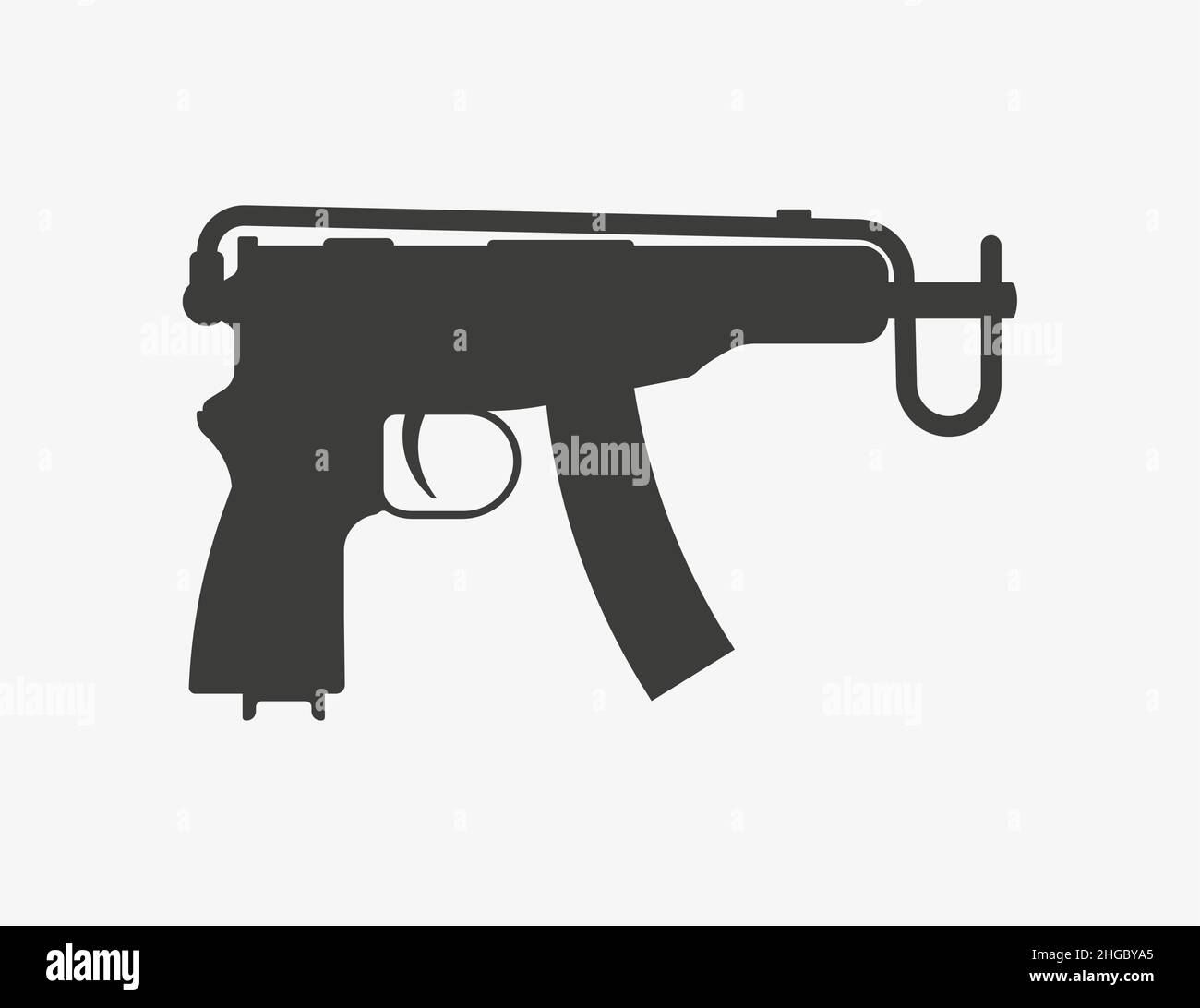 Czech submachine gun vector icon white background Stock Vector Image ...