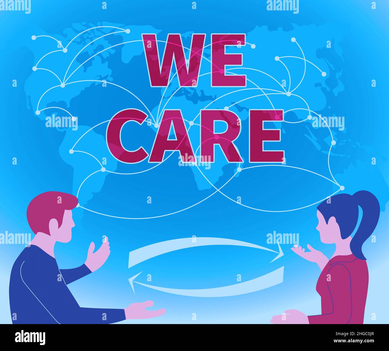 Text sign showing We Care. Word Written on Cherishing someones life ...
