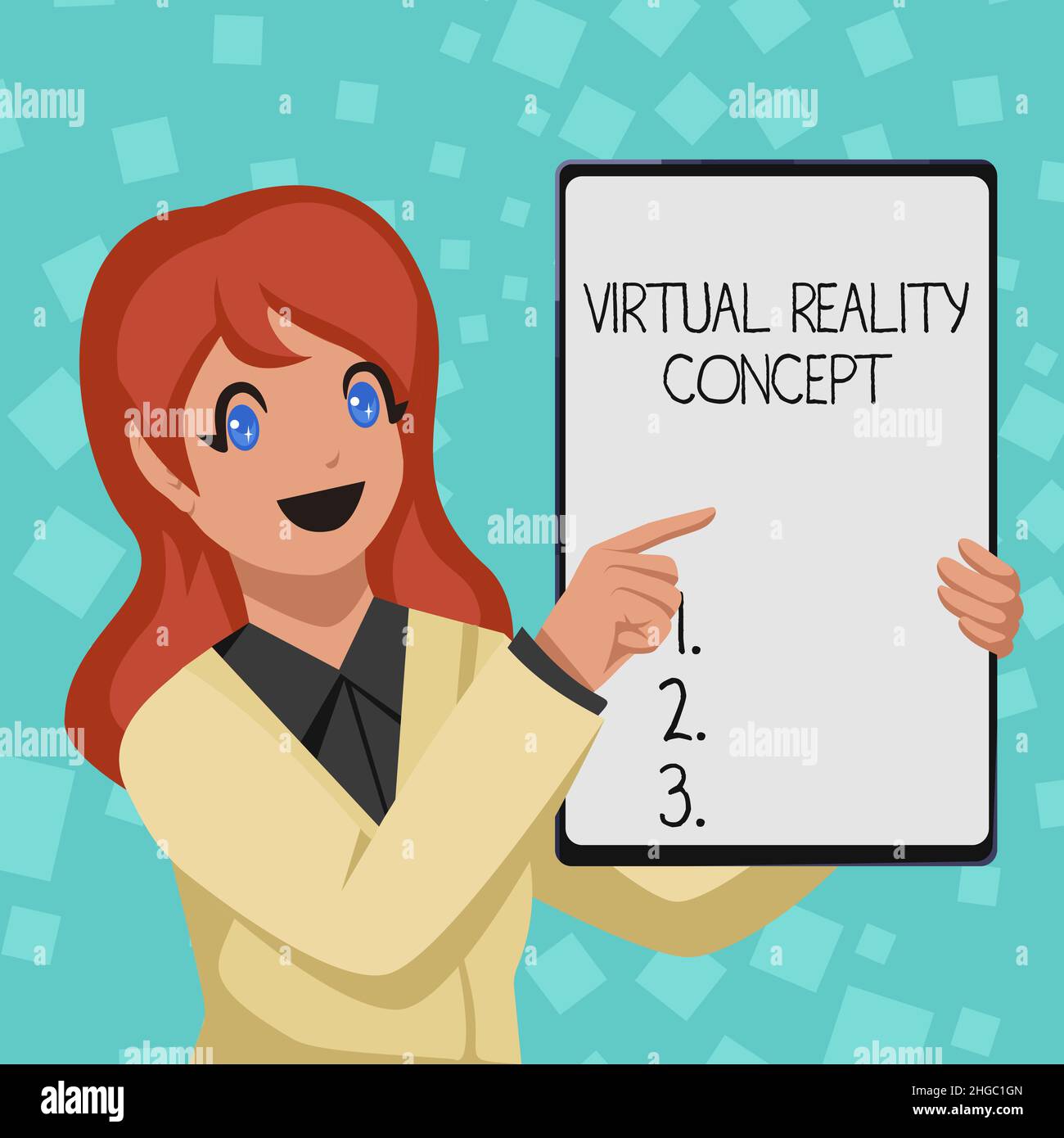 Handwriting text Virtual Reality Concept. Concept meaning 3d futuristic ...