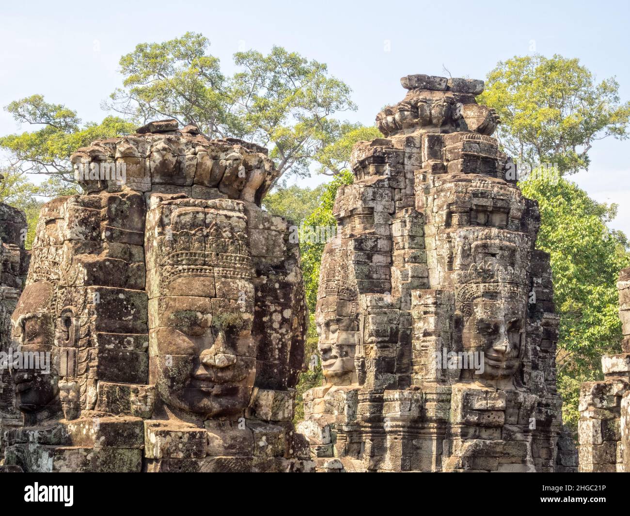 Face towers at Angkor Thom - Siem Reap, Cambodia Stock Photo - Alamy