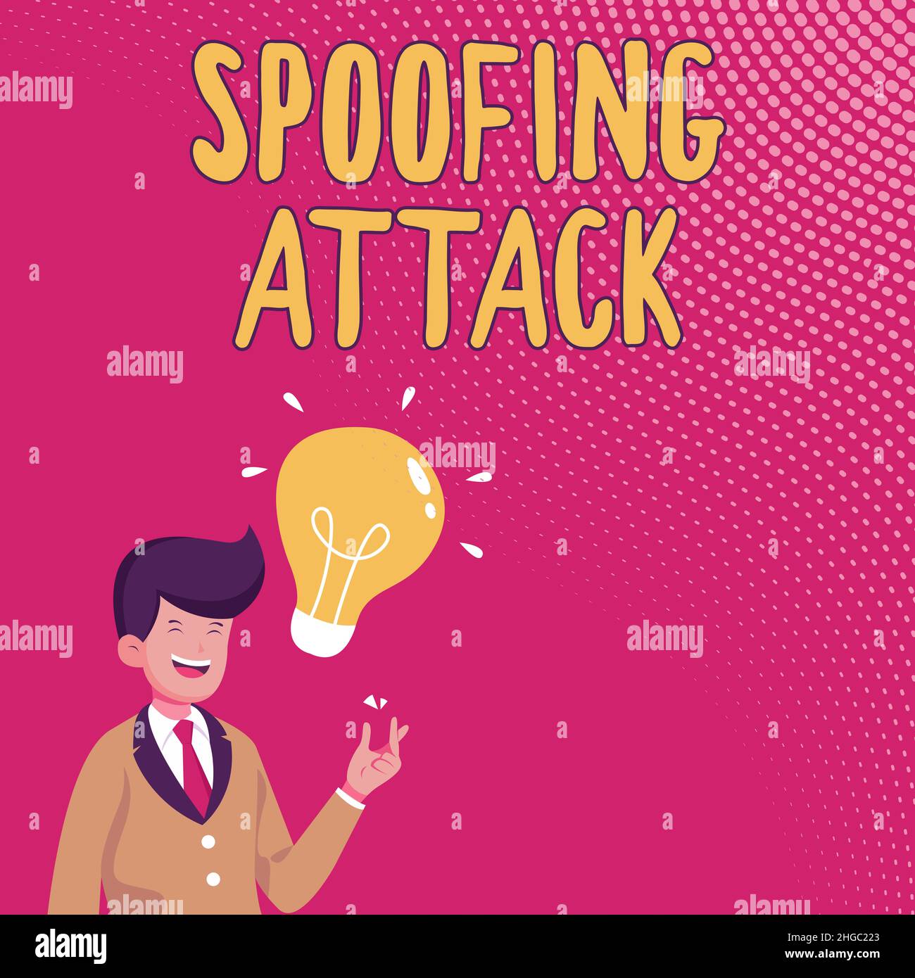 Text sign showing Spoofing Attack. Conceptual photo impersonation of a ...