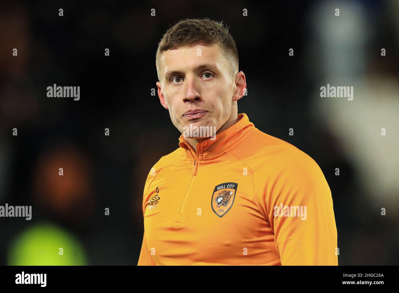 Greg Docherty #8 of Hull City during the pre match warm up Stock Photo ...