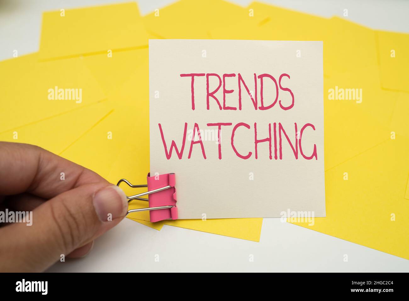 Conceptual caption Trends Watching. Business showcase change or ...