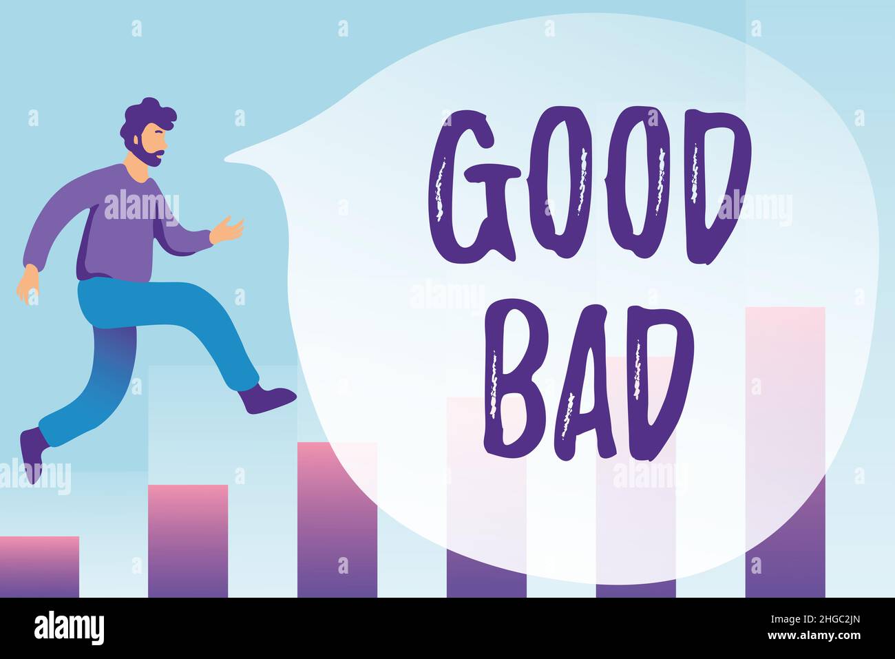 Text sign showing Good Bad. Word Written on to seem to be going to have ...