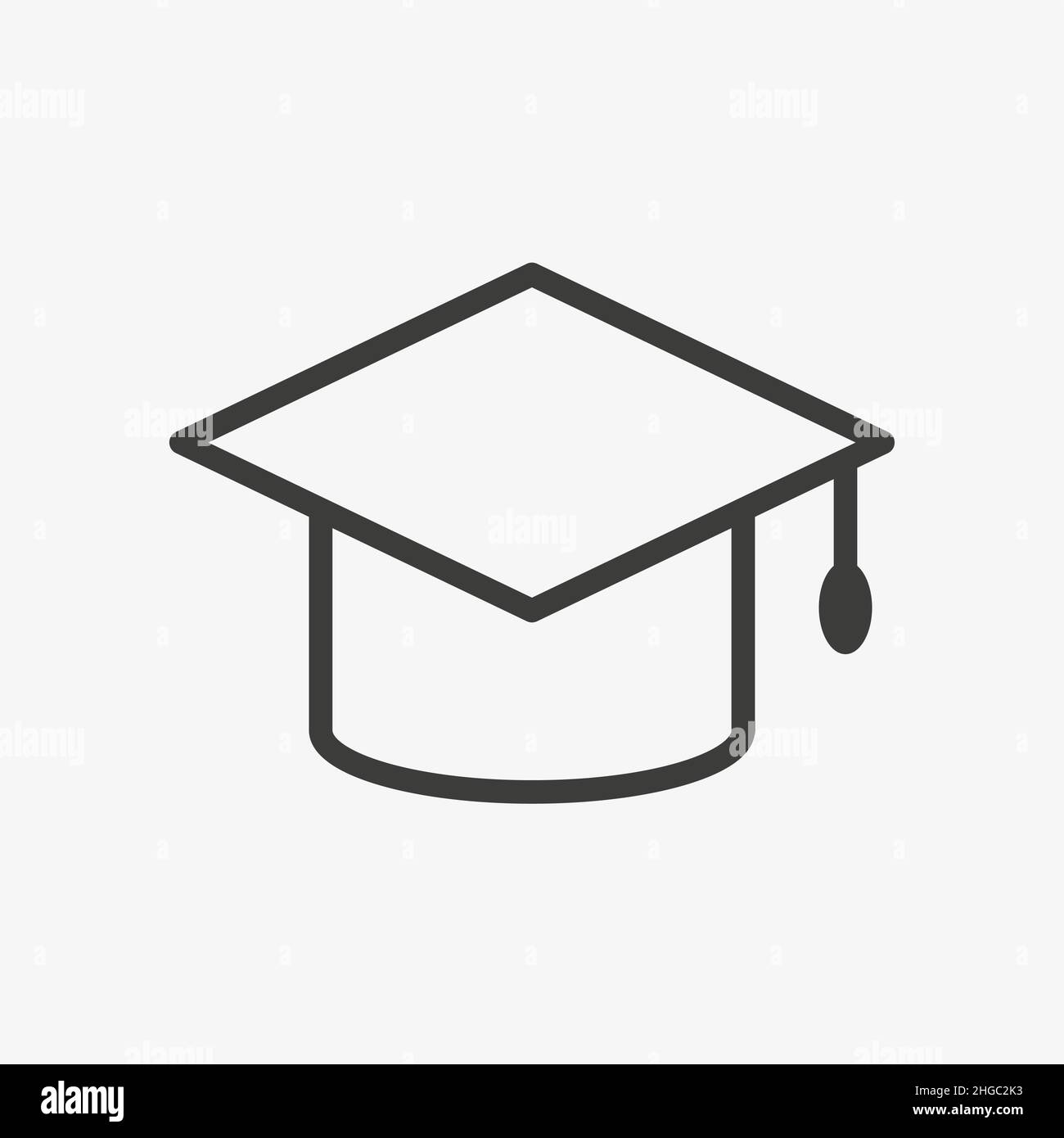 Graduate hat outline vector icon. University sign Stock Vector Image ...