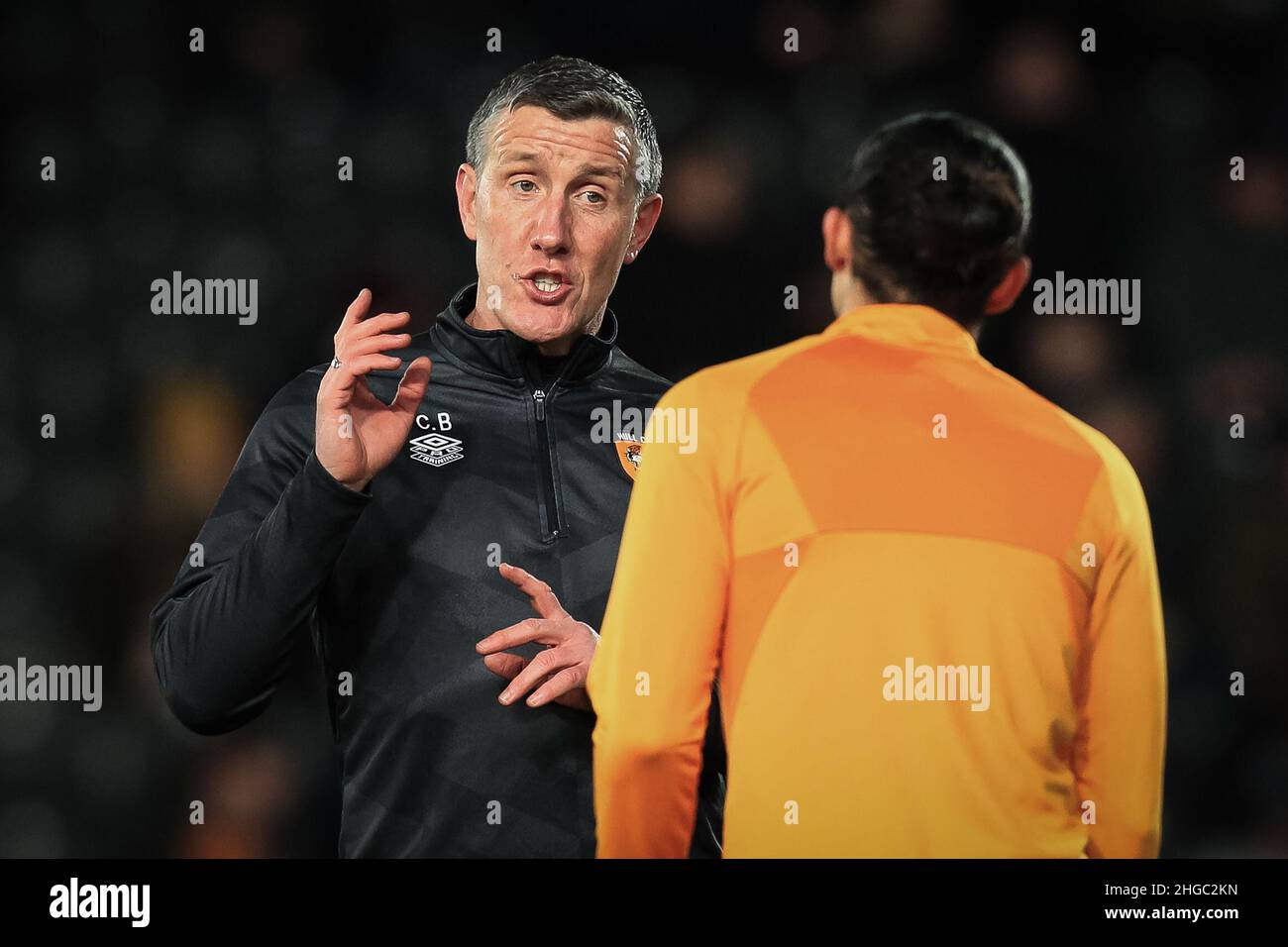 Hull City assistant manager Cliff Byrne gives instructions during the ...