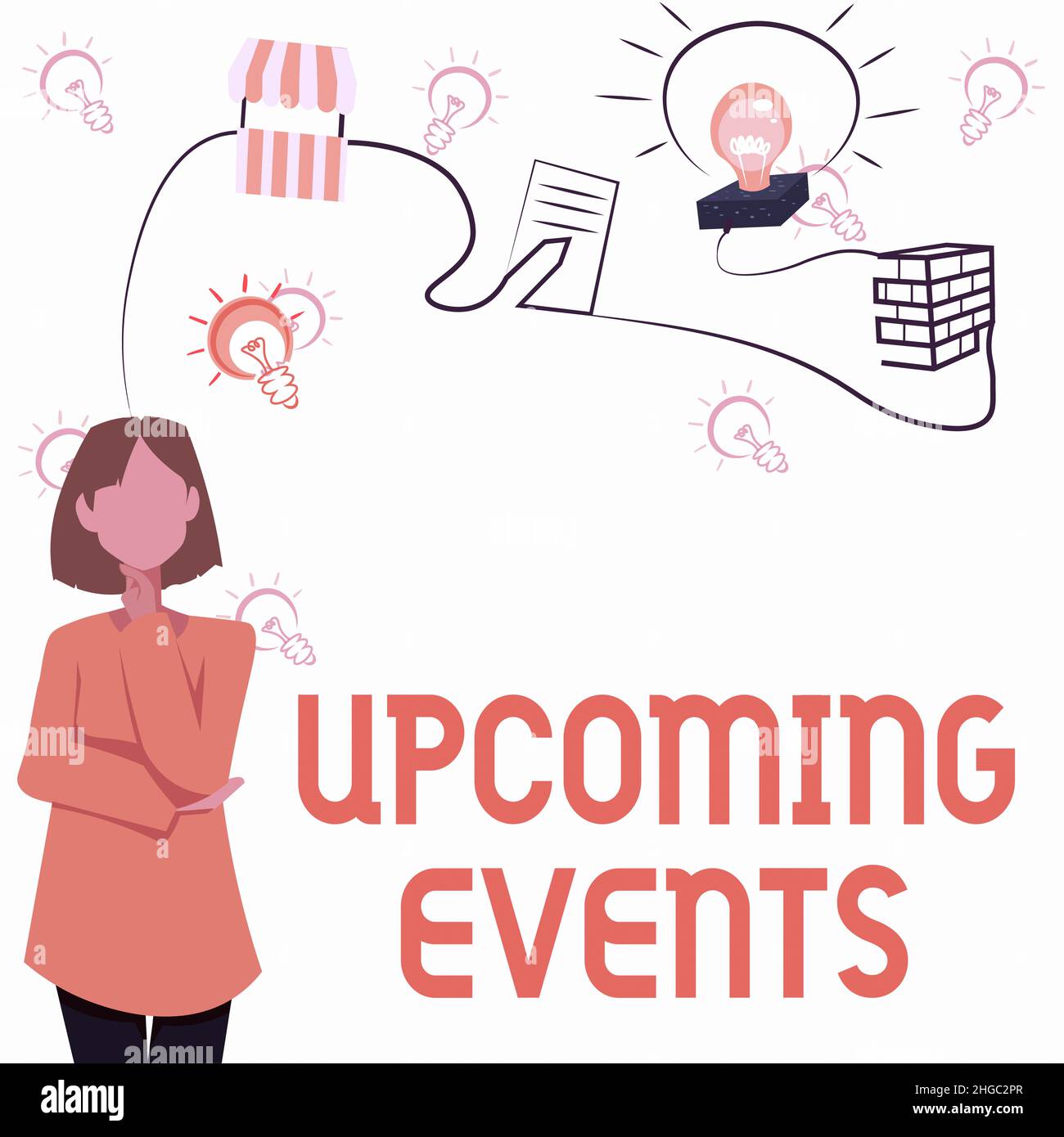 Hand writing sign Upcoming Events. Business overview a planned public ...