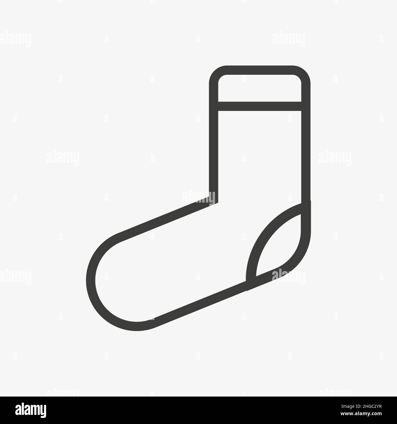 Sock outline vector icon on white background Stock Vector Image & Art ...