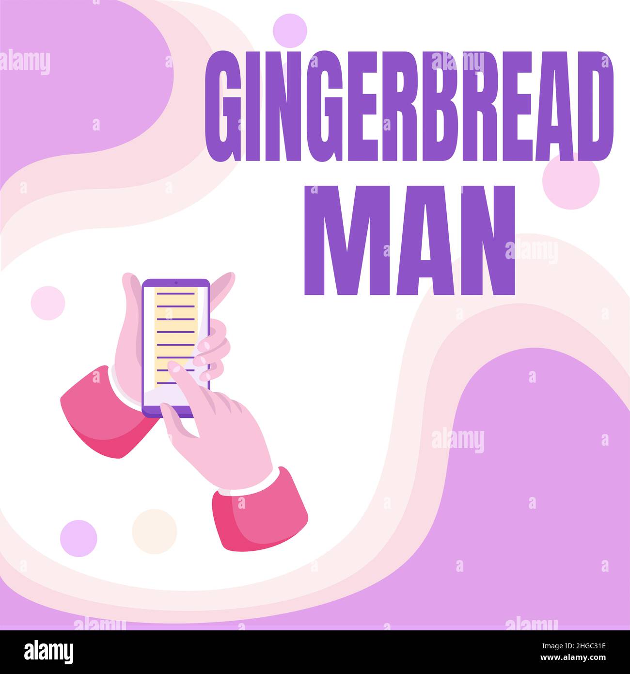 Conceptual caption Gingerbread Man. Word for cookie made of gingerbread ...