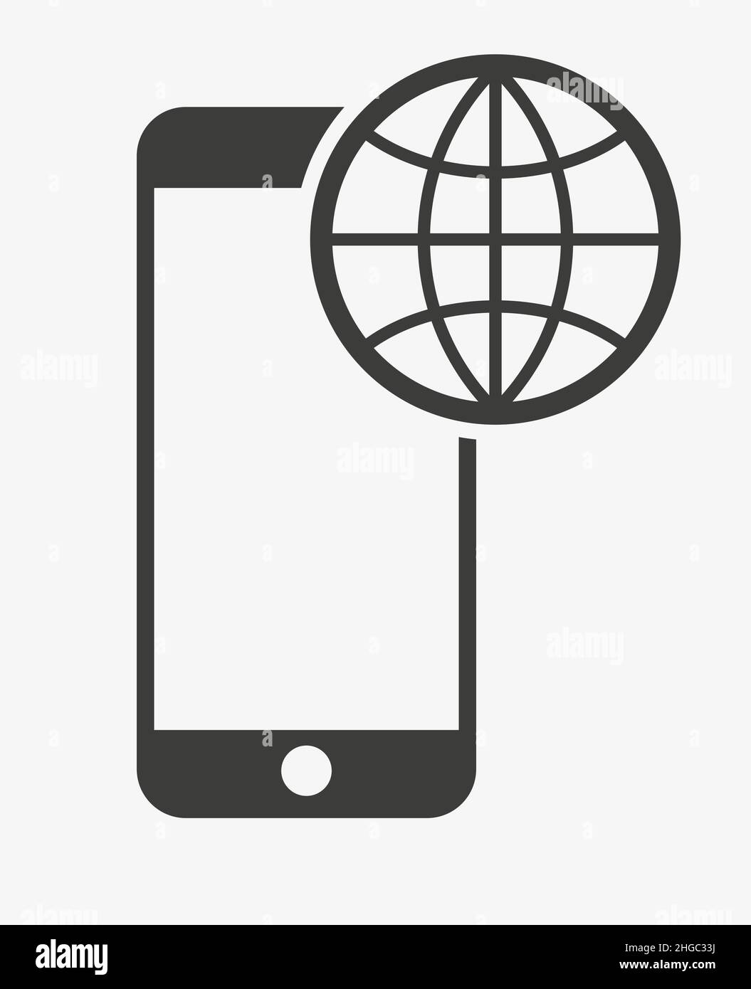 Roaming icon. Smartphone and globe vector symbol Stock Vector Image ...