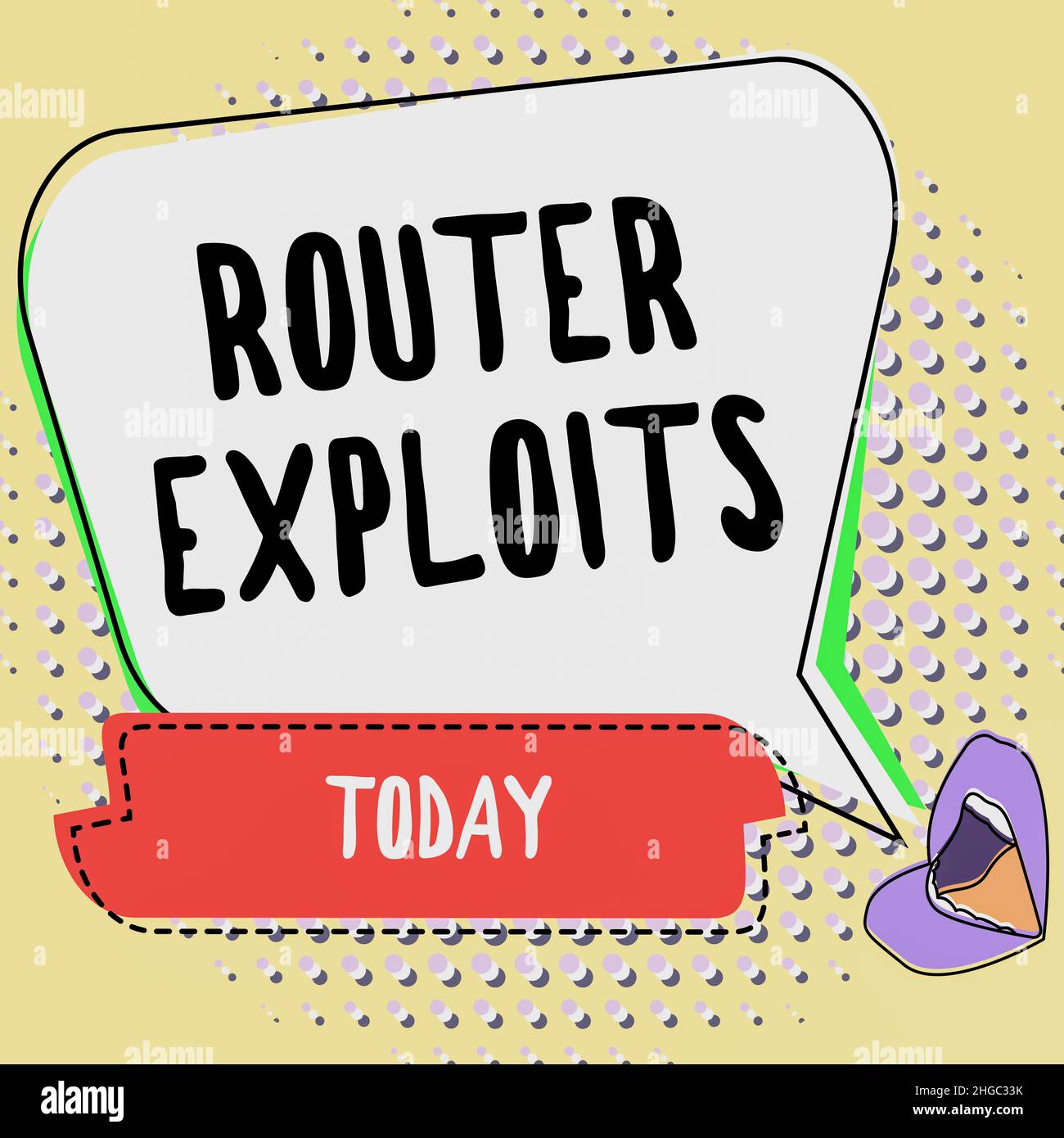 Text Sign Showing Router Exploits Word Written On Takes Advantage Of A Security Flaw In An