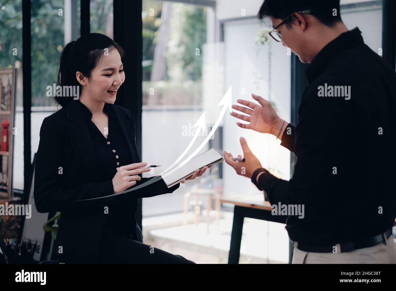 Business people and accountant making working audit with her team ...