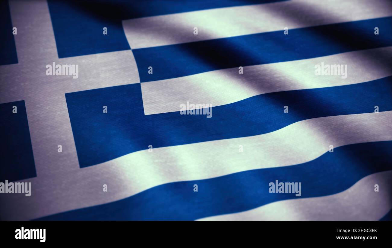 An Animation of the Flag of Greece. Flag of Greece waving Stock Photo ...