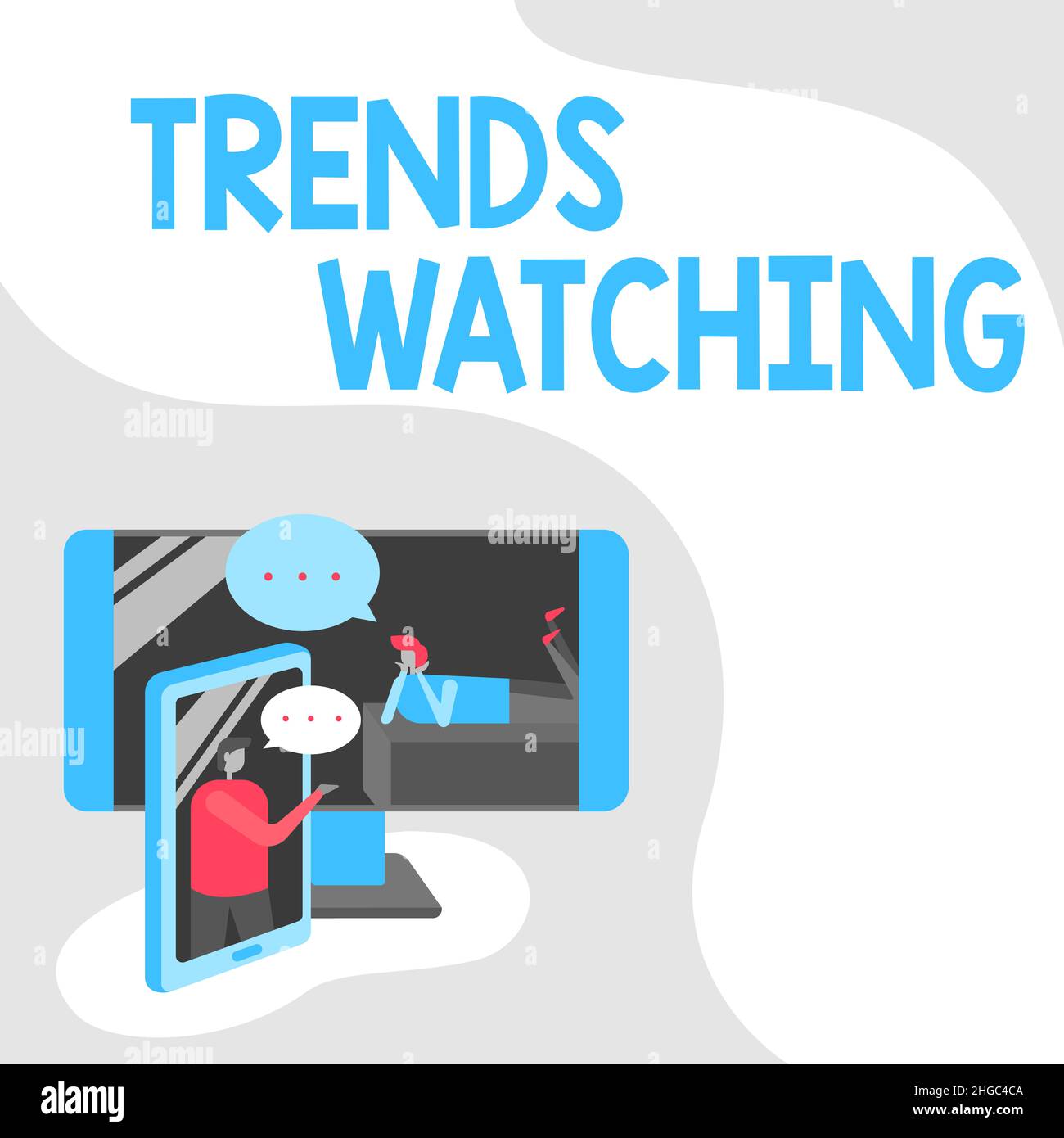 Handwriting text Trends Watching. Internet Concept change or ...