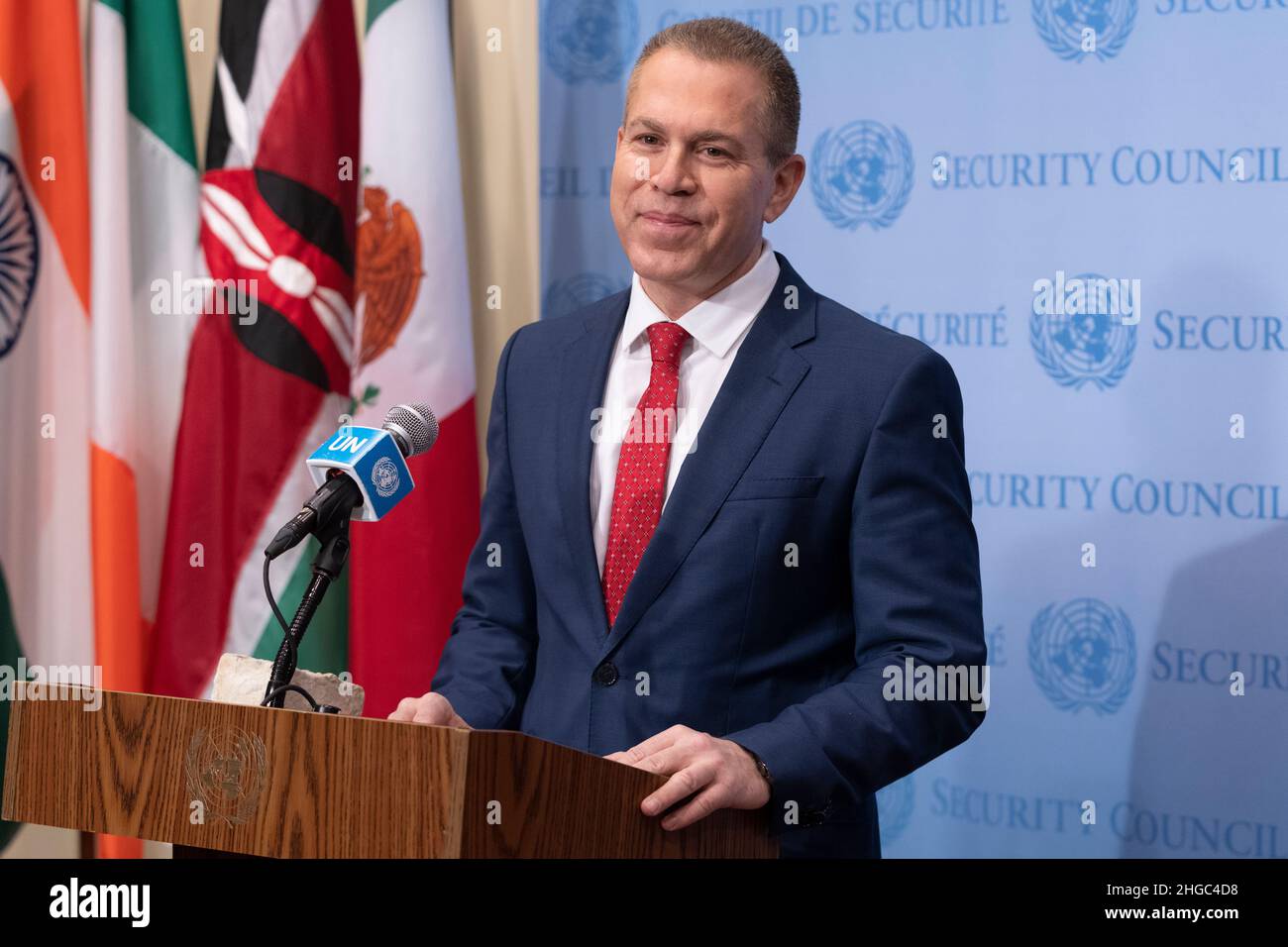 New York, NY - January 19, 2022: Ambassador Gilad Erdan, Permanent ...