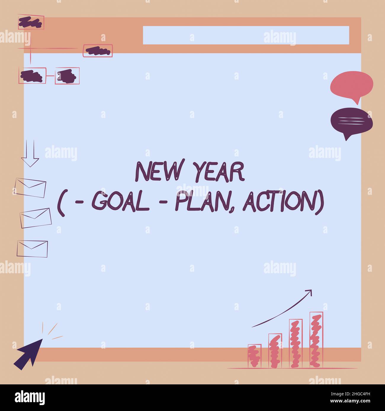 Handwriting text New Year Goal Plan, Action. Business idea Business ...