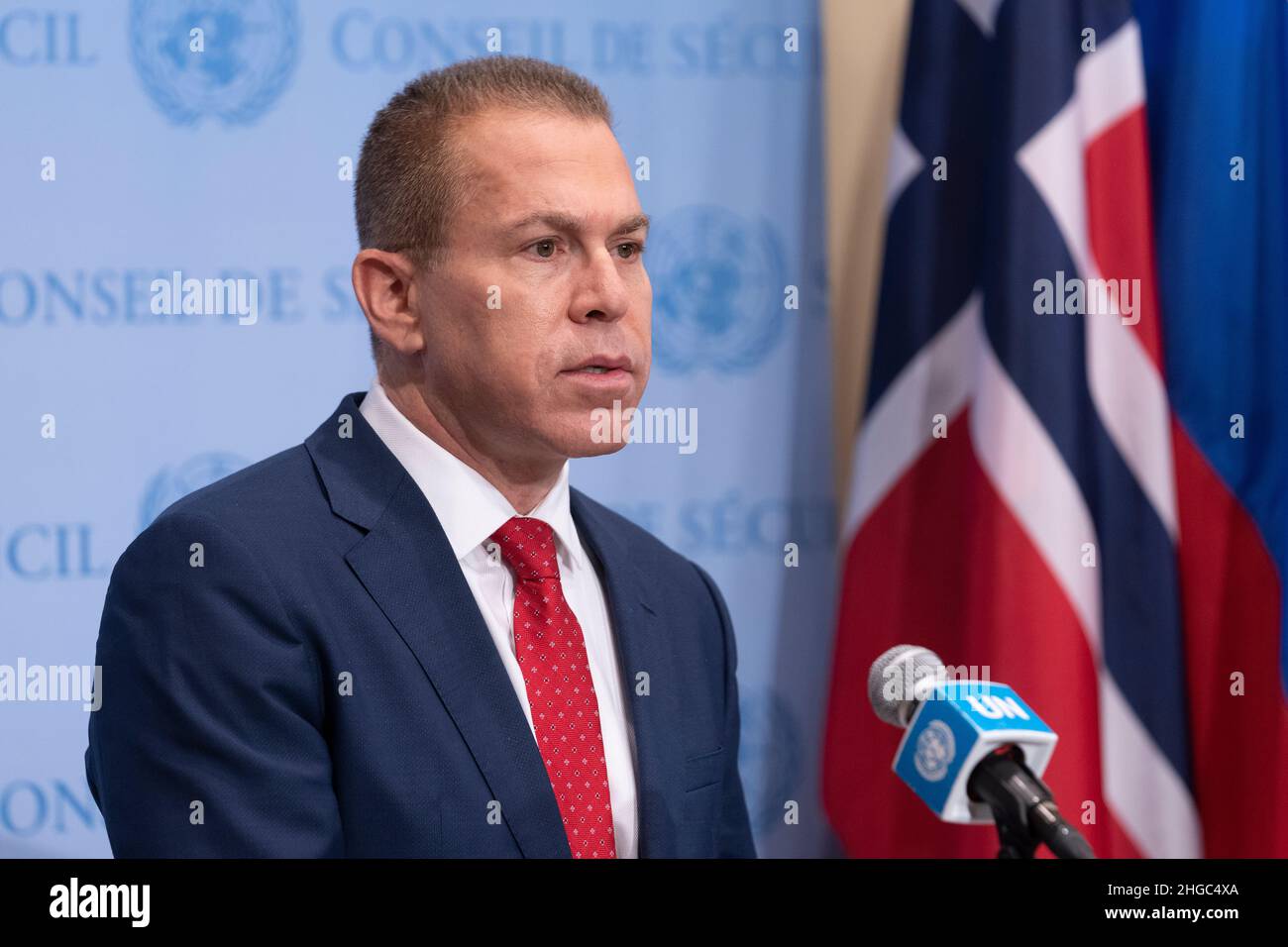 New York, NY - January 19, 2022: Ambassador Gilad Erdan, Permanent ...