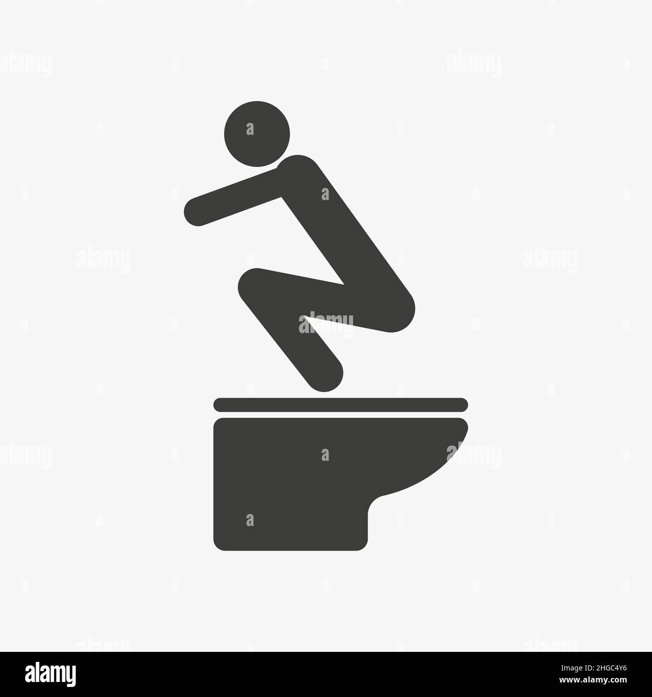 Sitting or standing on the toilet vector icon Stock Vector Image & Art ...