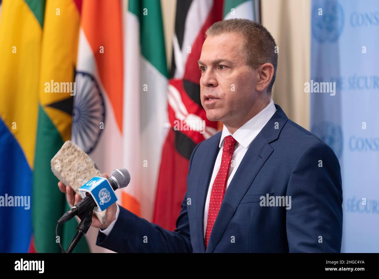 New York, NY - January 19, 2022: Ambassador Gilad Erdan, Permanent ...