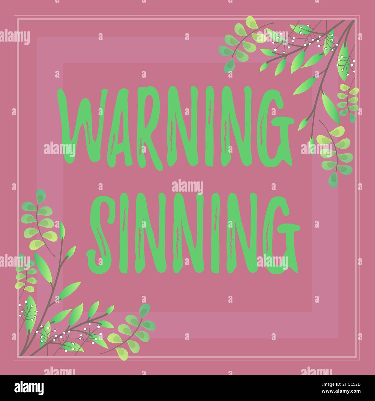 Hand writing sign Warning Sinning. Conceptual photo stop the action ...