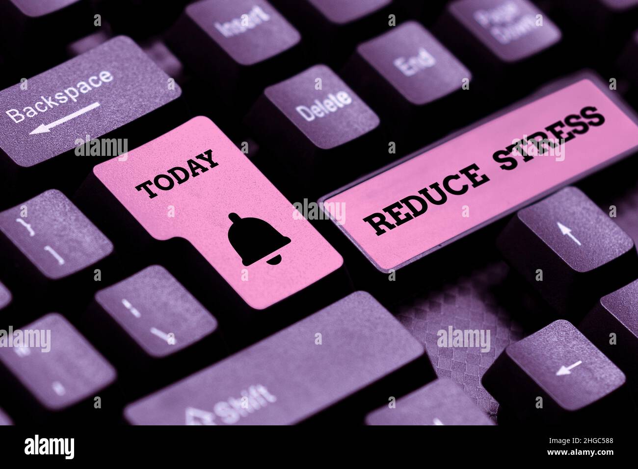 Hand writing sign Reduce Stress. Conceptual photo to lessen the state ...