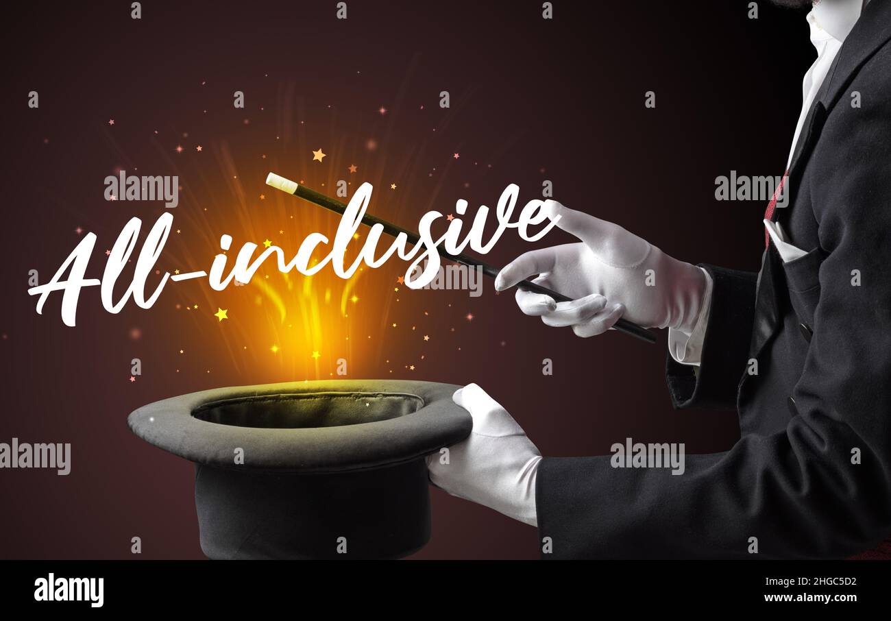 Old Magician is showing magic trick Stock Photo - Alamy