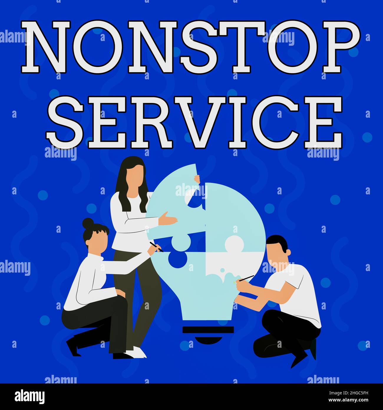 Conceptual caption Nonstop Service. Business approach system of public ...