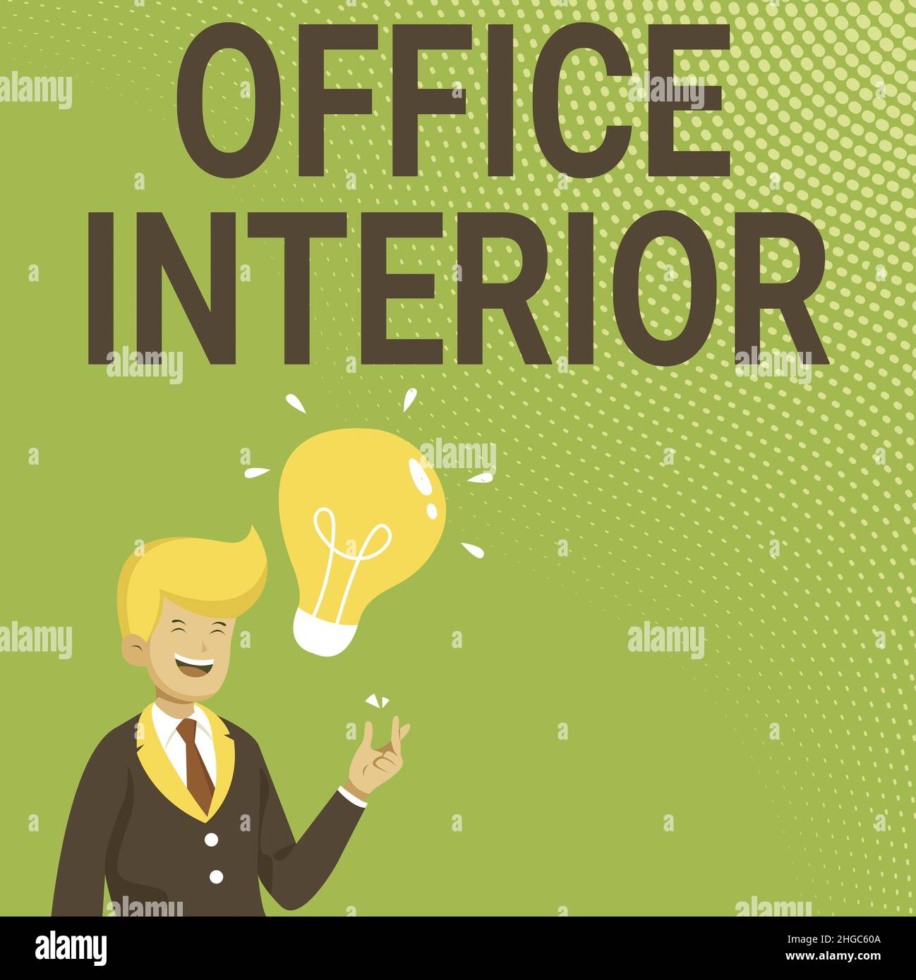 Text caption presenting Office Interior. Conceptual photo making indoor ...