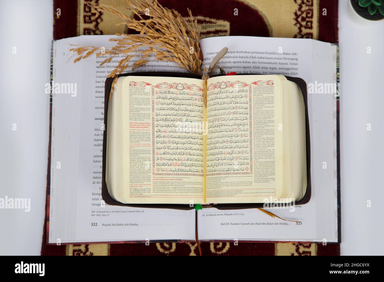 Holy Quran Opened on Top of a Book Stock Photo - Alamy