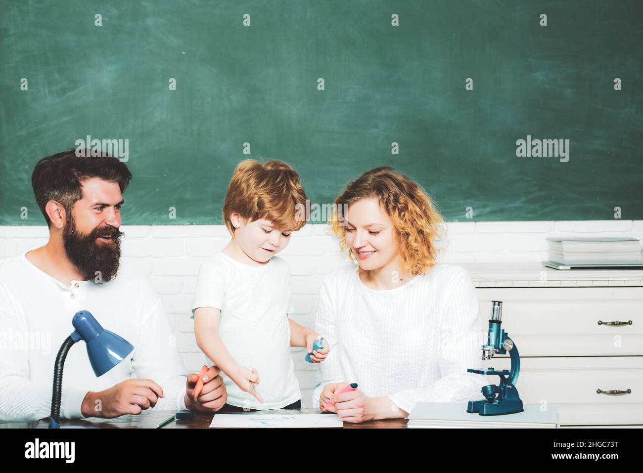 School family. Education. Kids at preschool. Child from elementary ...