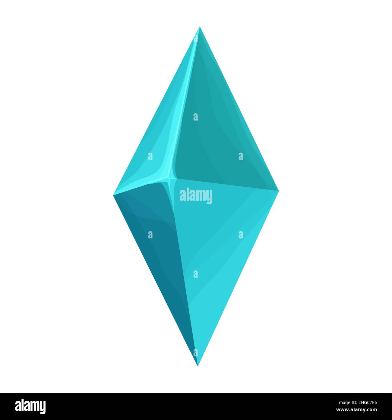Magic crystal, rhombus gemstone, treasure in cartoon style isolated on ...