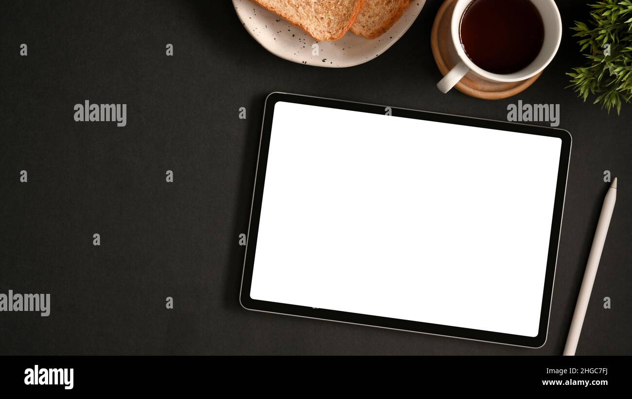 Tablet touchpad computer white screen for display your graphic banner ...