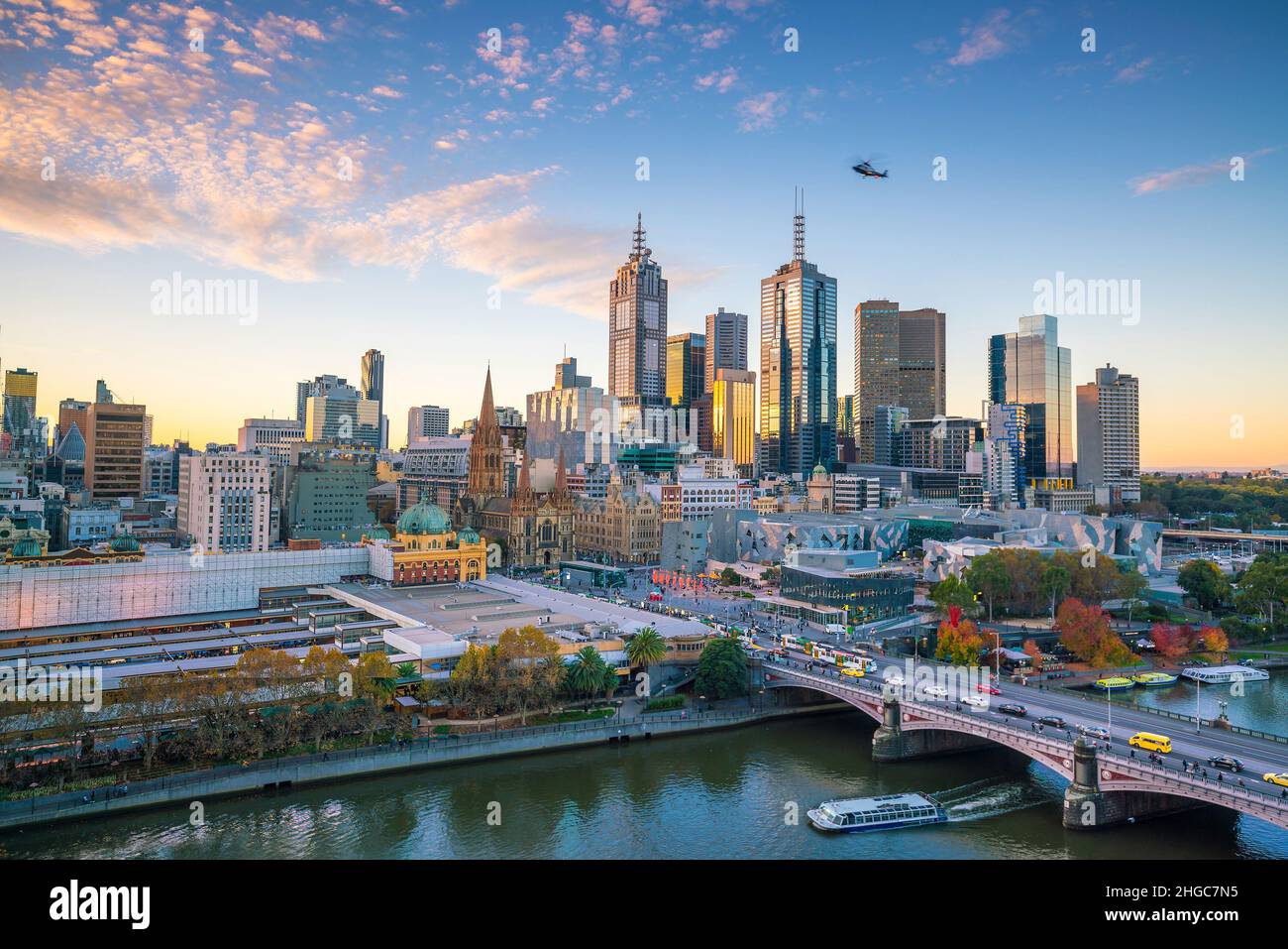 Melbourne city skyline at twilight in Australia Stock Photo - Alamy