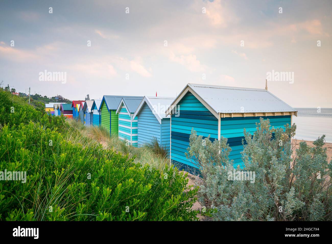 Colorful Beach House at Brighton Beach in Melbourne Australia Stock ...