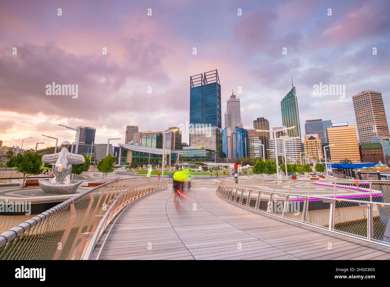 Downtown Perth skyline in Australia at twilight Stock Photo - Alamy