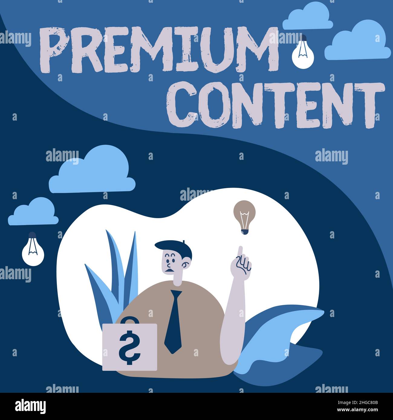 Conceptual display Premium Content. Business concept higher quality or ...