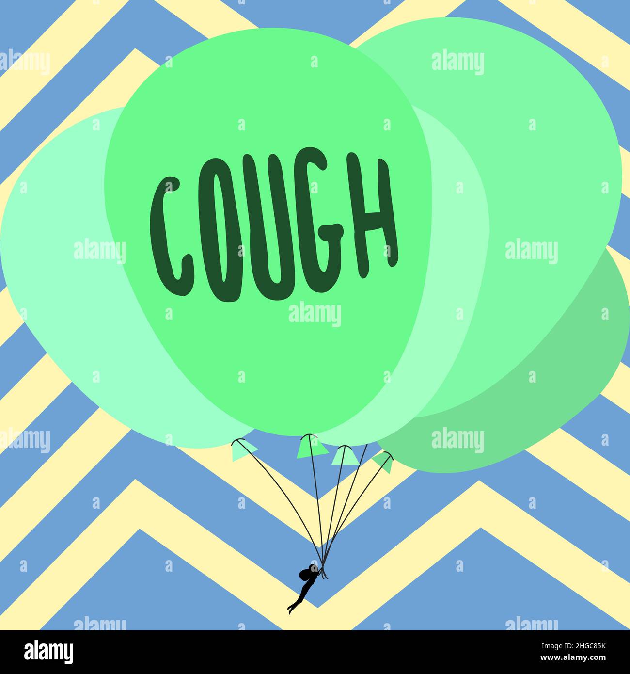 Text caption presenting Cough. Word for sudden expulsion of air ...