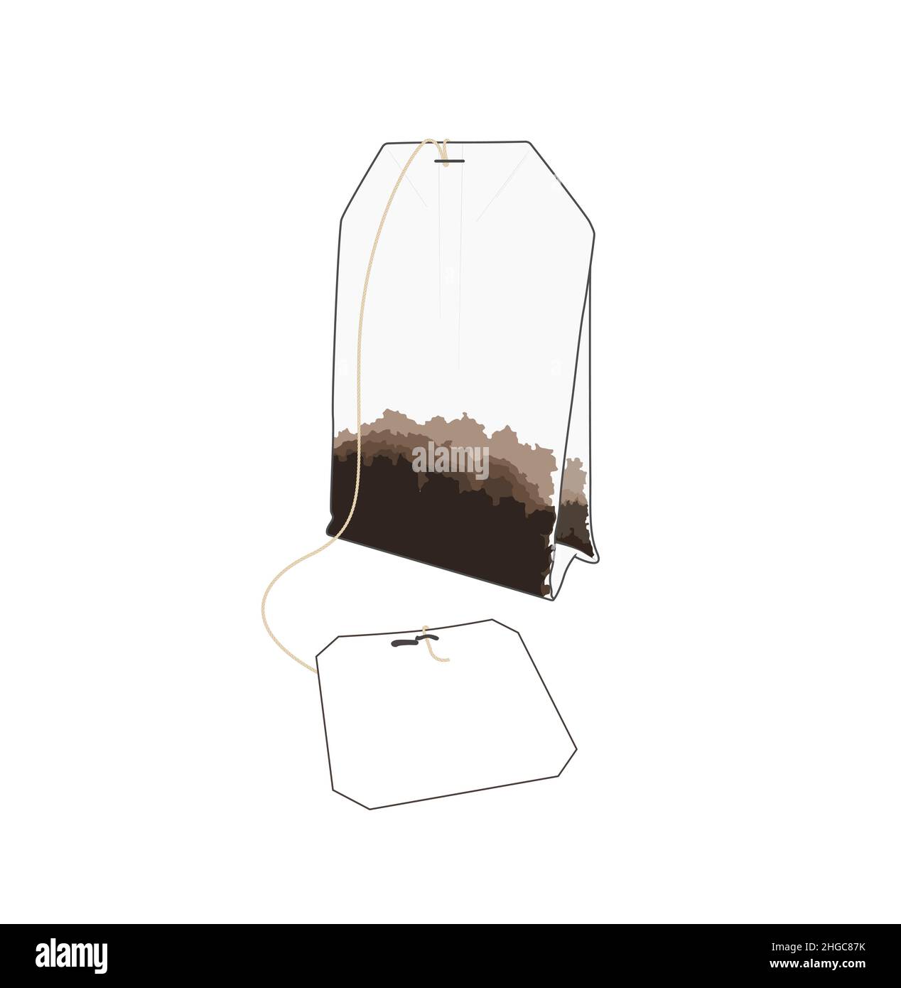 Tea bag vector stock image. Cup of tea illustration isolated on white ...