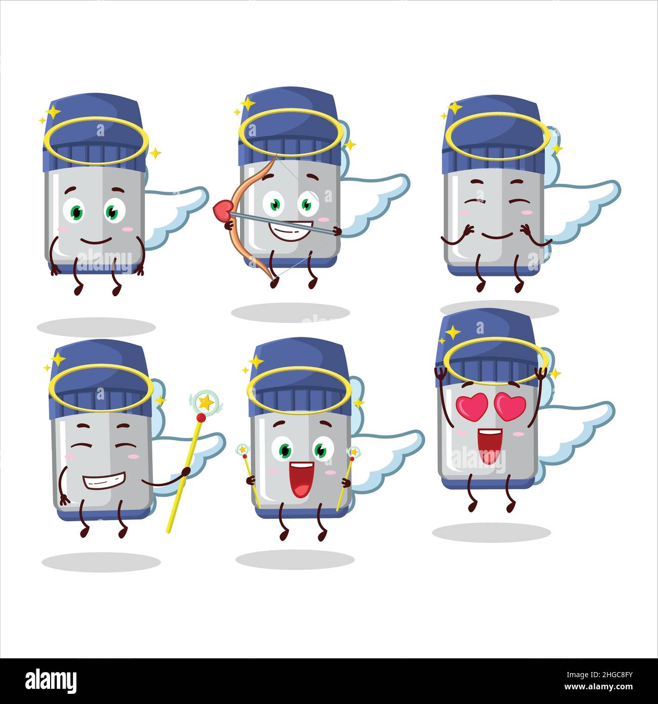 Blue Whiteboard Marker Cartoon Designs As A Cute Angel Character