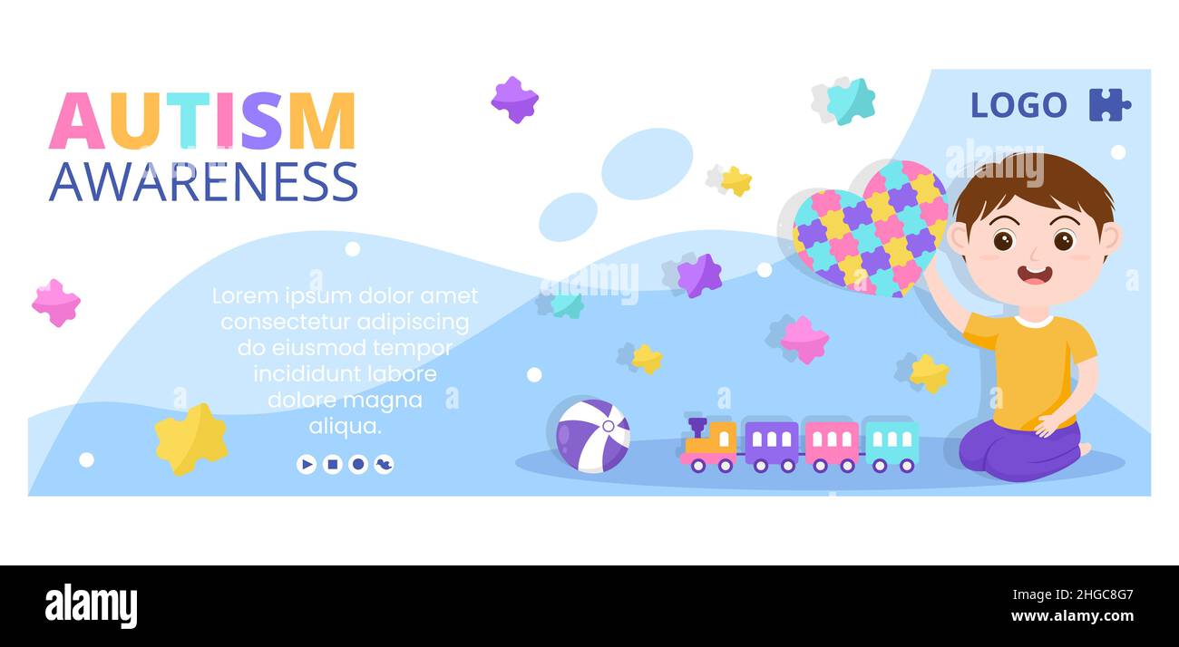 World Autism Awareness Day Post Template Flat Illustration Editable of ...