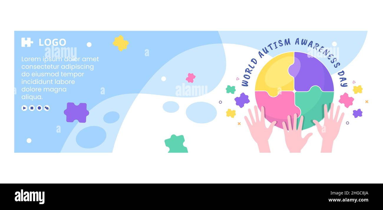 World Autism Awareness Day Cover Template Flat Illustration Editable of ...