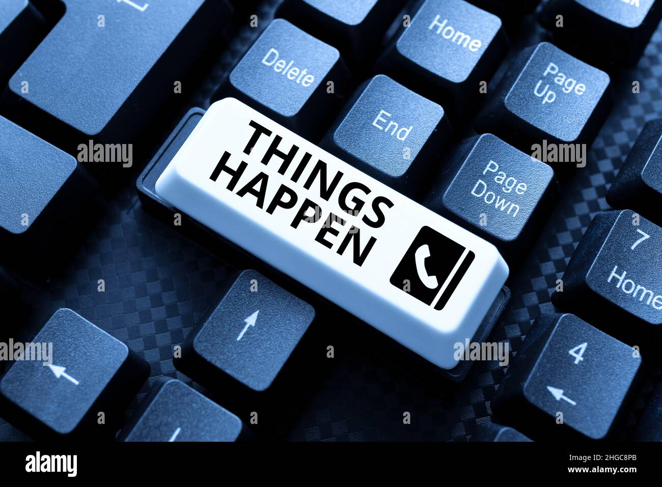Conceptual caption Things Happen. Word Written on Result of situation ...